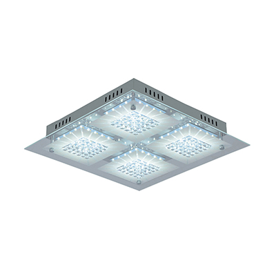 Disc *** Crystal Square Ceiling Light Chrome/Silver LED 1x24w - Radiant ...